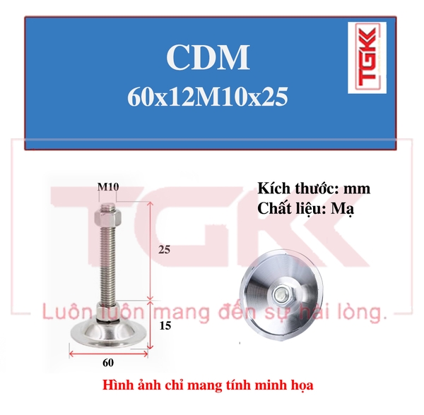 Chân đế mạ 60x12M10x25 Siêu thị ốc vít