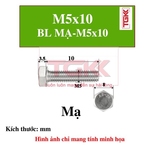 Bu lông chịu lực 12.9 mạ-M5x10 Siêu thị ốc vít