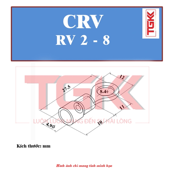 Đầu cốt tròn RV2-8 Đỏ Siêu thị ốc vít
