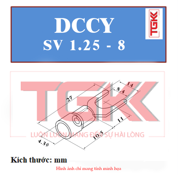 Đầu cốt chữ Y SV1.25-8 Xanh dương Siêu thị ốc vít