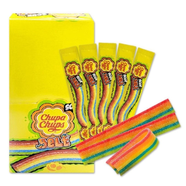 Kẹo dẻo Chupa Chups Sour Belt hương Trái Cây (Hộp 48 Dây) Shop Thúy Anh