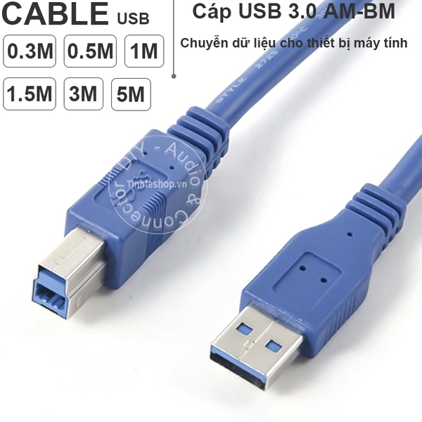 Cáp USB 3.0 AM ra BM - USB 3.0 AM-BM cable - Cáp máy in USB 3.0 | Tinh Tế Shop