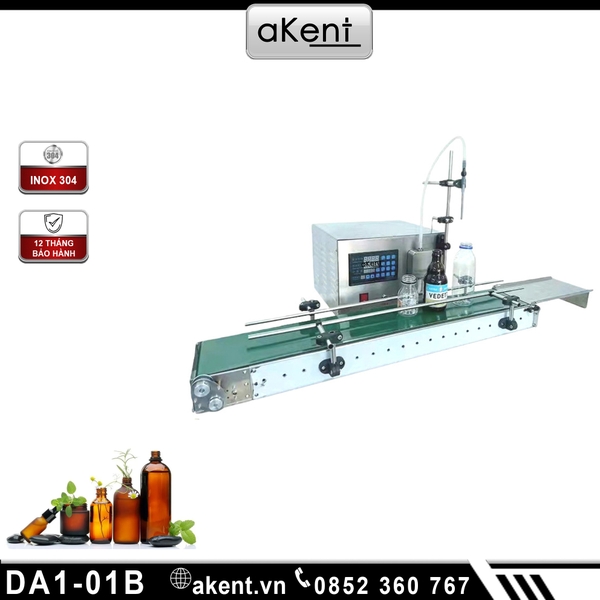 MÁY CHIẾT RÓT ĐỊNH LƯỢNG CHẤT LỎNG NƯỚC HOA DẠNG LỎNG CÓ BĂNG TẢI DA1-01B AKENT.VN