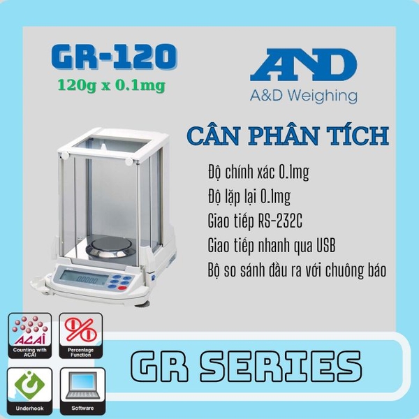 Cân điện tử - Cân phân tích 4 số AND GR-120 (120g/0.1mg)- Nhật Bản | Công ty TNHH TMDV IST