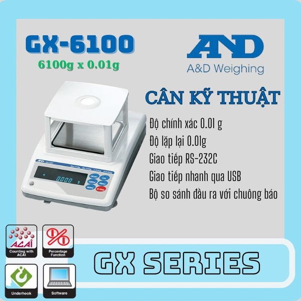 Cân điện tử - Cân kỹ thuật AND GF-6100 (6100g/0.01g)- Nhật Bản | Công ty TNHH TMDV IST