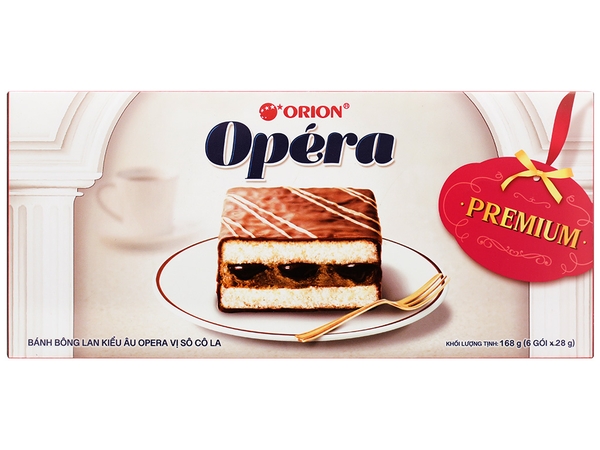 Bánh mềm kiểu âu Orion Opéra vị socola hộp 168g (6 cái) Bách hóa Thìn Dung