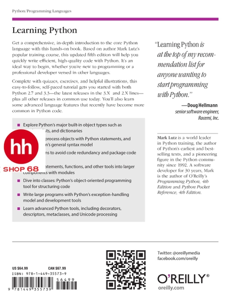 Learning Python, 5th Edition 2013 ( Bản đầy đủ) Learning Python, 5th Edition 2013 ( Bản đầy đủ)