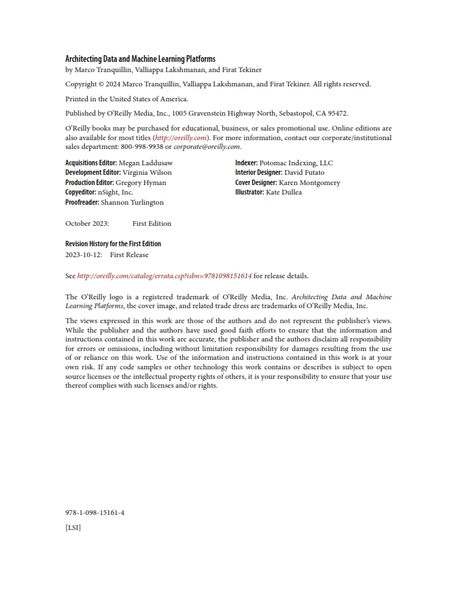 Architecting Data and Machine Learning Platforms Architecting Data and Machine Learning Platforms