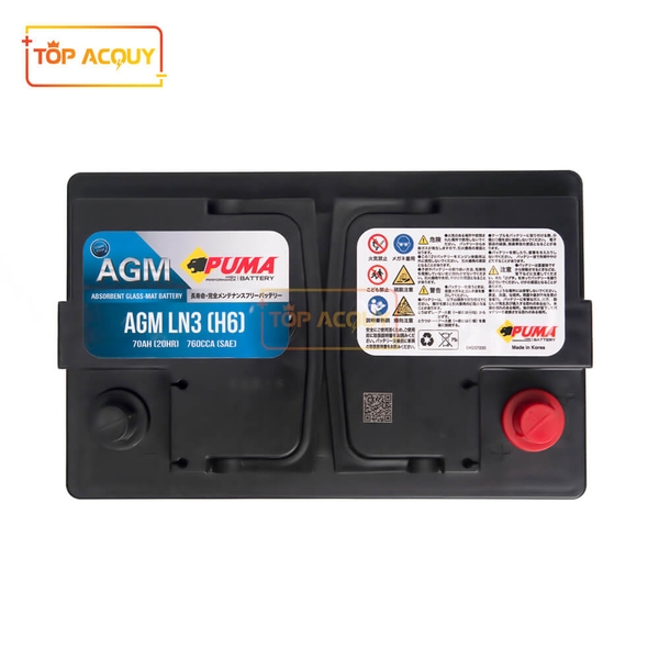 Bình ắc quy ô tô PUMA 12V - 70AH AGM LN3 (H6) | Chính hãng, Giá tốt