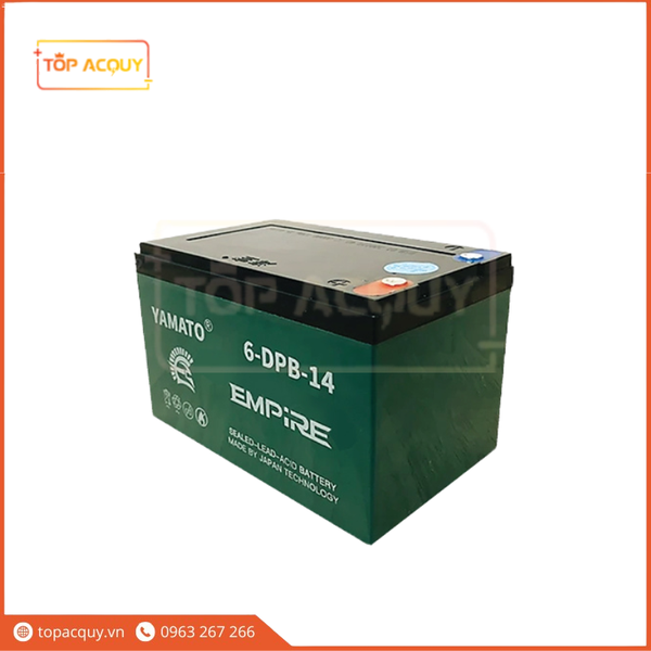 BÌNH ẮC QUY XE MÁY ĐIỆN YAMATO 12V 6-DPB-14 CHÍNH HÃNG GIÁ TỐT