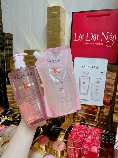 Set Dầu Gội Ngăn Ngừa Rụng Tóc Kerastase Genesis (Hồng nhạt) : Chai 500ml + Túi Refill 500ml ...