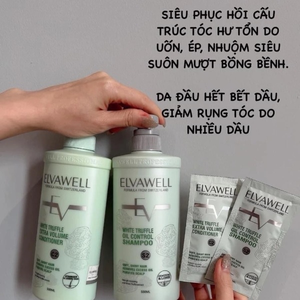 Combo Dầu Xả và Dầu Gội Elevawell 500ml | Lật Đật Nga Cosmetic