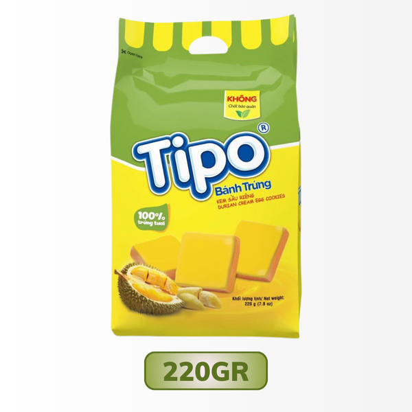 Tipo Durian Flavored Baked Egg Cake 135G/ 220G | BLUETHUNDER JOINT STOCK COMPANY