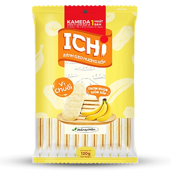 ICHI Japanese Puffed Rice Cake Banana Flavor 120g | BLUETHUNDER JOINT STOCK COMPANY