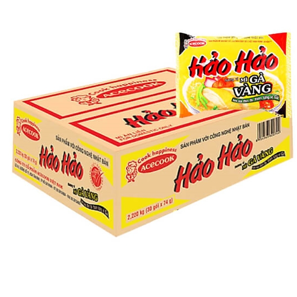 Acecook - Hao Hao Instant Noodles Yellow Chicken Flavour Pack 74gr | BLUETHUNDER JOINT STOCK COMPANY