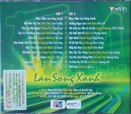 đĩa CD 10 NĂM LÀN SÓNG XANH 1997 - 2007 (2 CD) | Đĩa Than 51 Sài Gòn