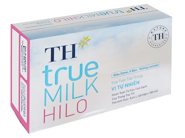 Sữa tươi tiệt trùng TH true Milk Hilo, vị tự nhiên (180ml*4hộp), Siêu thị Đức Thành