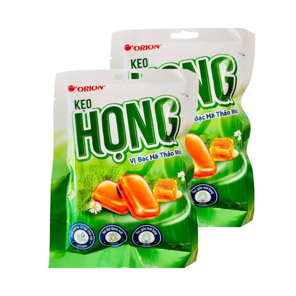 Kẹo họng vị bạc hà thảo mộc-Orion, gói (84g). Siêu thị Đức Thành