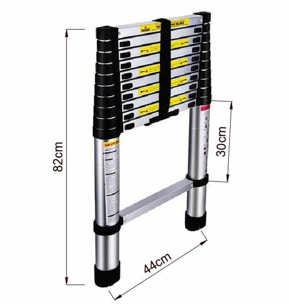 THANG RÚT ĐƠN INOX ĐEN 5.0M | Công ty TNHH Dịch vụ kỹ thuật Metec
