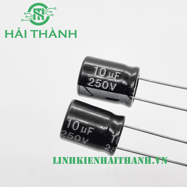 TỤ 10UF 250V HÀNG MỚI, KÍCH THƯỚC 10MM*13MM
