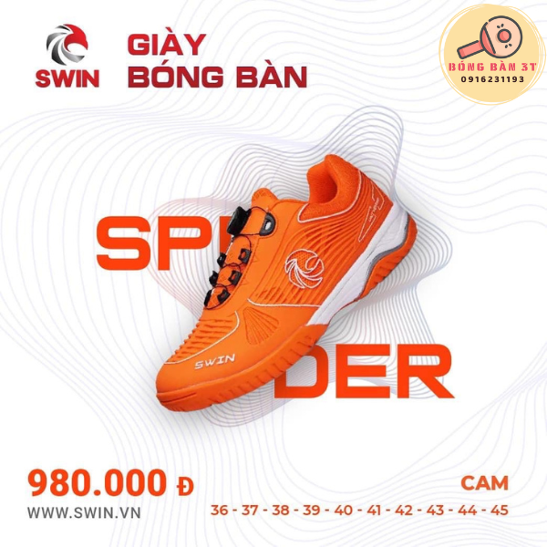 Giày Swin Spider Cam | Bóng bàn 3T