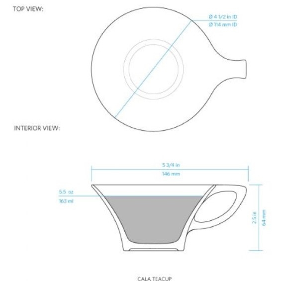 Bộ đĩa và Ly sứ NotNeutral CALA 5.5oz Teacup & Saucer, 165ml - THAI SA HOSPITALITY