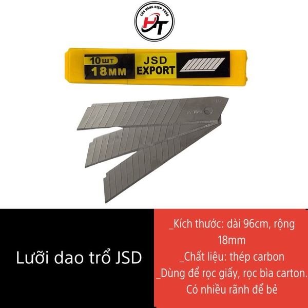 Lưỡi dao rọc giấy lớn hộp lưỡi dao trổ to cắt JSD Vàng LD-JSD Kim khí Hiệp Thảo