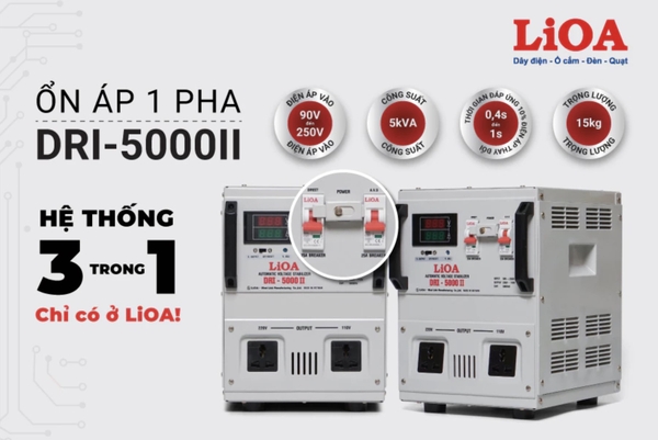 Ổn Áp LiOA 5kVA - Giải Pháp Bảo Vệ Thiết Bị Điện Hiệu Quả Ổn Áp LiOA Nhật Linh