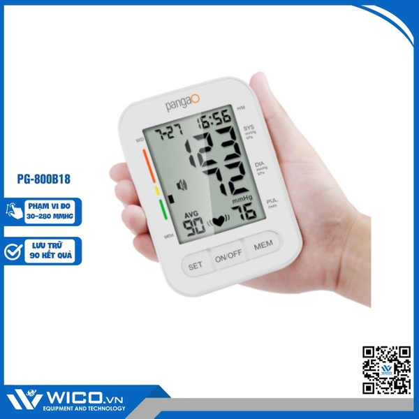 Máy Đo Huyết Áp Bắp Tay Pangao - Trung Quốc PG-800B18 (Trắng) | Wico Việt Nam