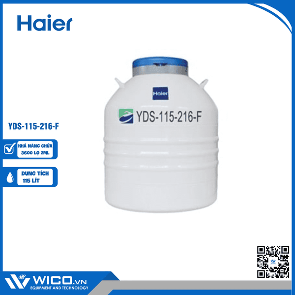 Bình Đựng Nitơ Lỏng 115 Lít Haier YDS-115-216-F | Wico Việt Nam