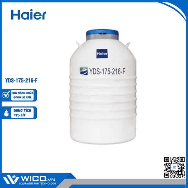 Bình Đựng Nitơ Lỏng 175 Lít Haier YDS-175-216-F | Wico Việt Nam