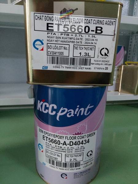 KCC ET5660 Bộ 4L - Sơn phủ Epoxy 2 thành phần hệ lăn trong nhà gốc dung môi, nhiều màu | Dtlgroup.vn