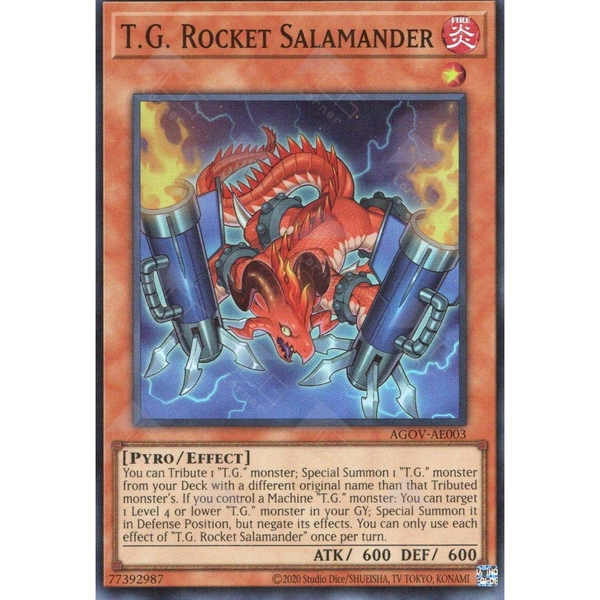 [ Bài Yugioh Chính Hãng ] AGOV-AE003 T.G. Rocket Salamander (SR)