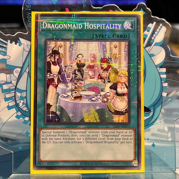 [ Bài Yugioh Chính Hãng ] SLF1-AE074 Dragonmaid Hospitality - Common Parallel (Alternate Art)