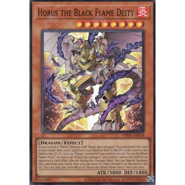 [ Bài Yugioh Chính Hãng ] PHNI-AE018 Horus the Black Flame Deity
