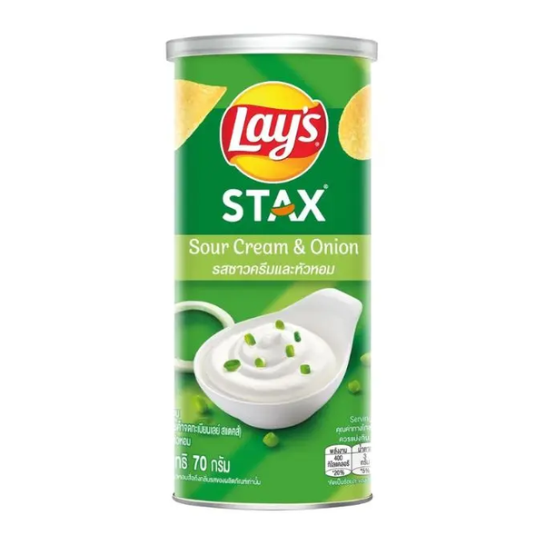 Snack Lay's Stax Khoai Tây Miếng vị Kem Chua và Hành Tây 65G Sato Mart- Cửa hàng tạp hóa tiện lợi