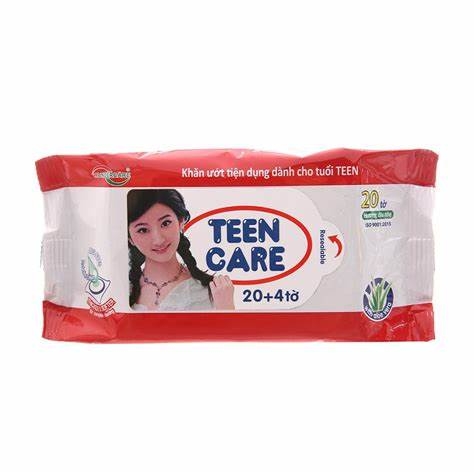 Khăn Ướt Teen Care 20 Miếng - Màu Đỏ Sato Mart- Cửa hàng tạp hóa tiện lợi