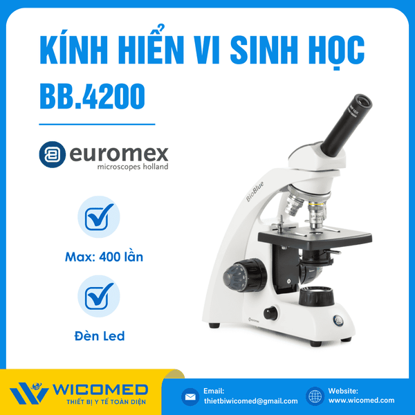 Kính Hiển Vi Sinh Học 1 Mắt 400 Lần Euromex BB.4200 | WICOMED - Thiết Bị Y Tế Toàn Diện