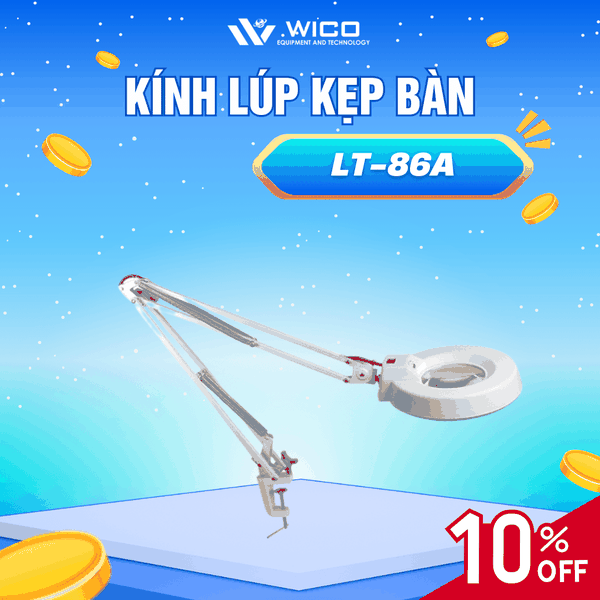 Kính Lúp Kẹp Bàn Trung Quốc LT-86A - Phóng đại từ 3 - 20 lần | WICOMED - Thiết Bị Y Tế Toàn Diện
