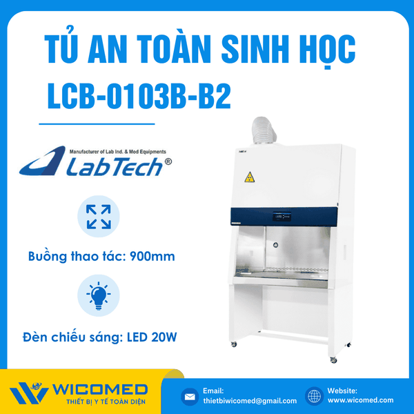 Tủ An Toàn Sinh Học Cấp II B2 900mm Labtech LCB-0103B-B2 | WICOMED - Thiết Bị Y Tế Toàn Diện