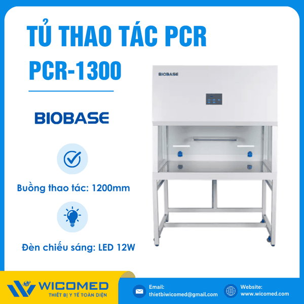 Tủ Thao Tác PCR 1.3m Chỉnh Điện Biobase PCR-1300 | WICOMED - Thiết Bị Y Tế Toàn Diện