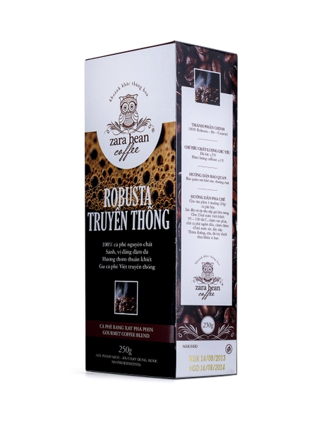 TRADITIONAL ROUSTA BOX 250G - GROUND COFFEE ZaraBean Coffee