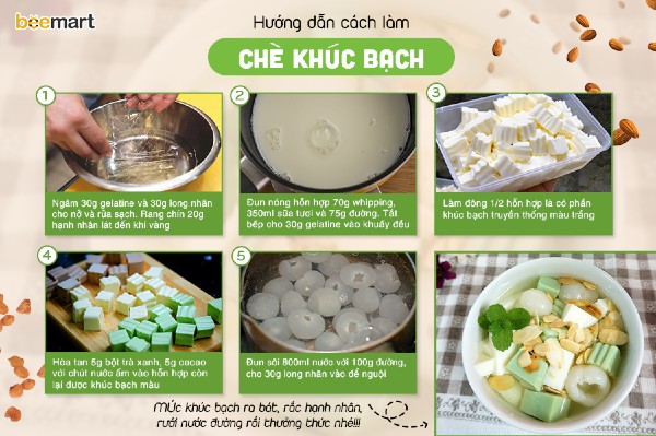Combo chè khúc bạch - Nguyên liệu làm chè khúc bạch ngon, bổ, an toàn