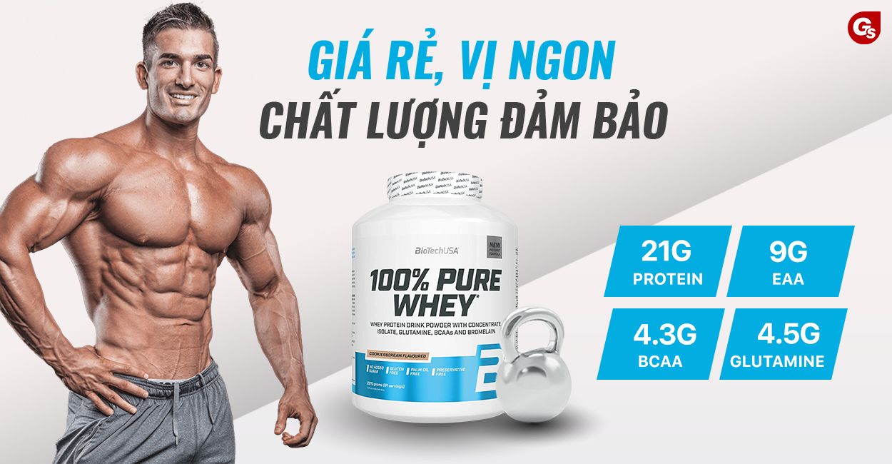 BioTech USA Pure Whey 2270g, 81 Servings - Giá Tốt Nhất