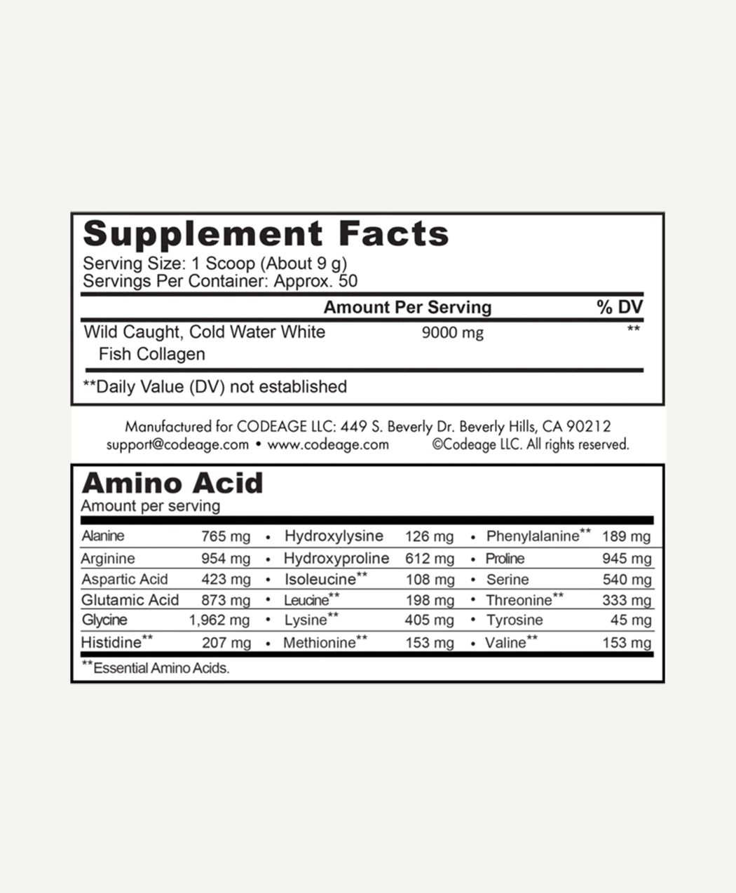 CodeAge Wild Caught Marine Collagen Peptides, 50 Servings