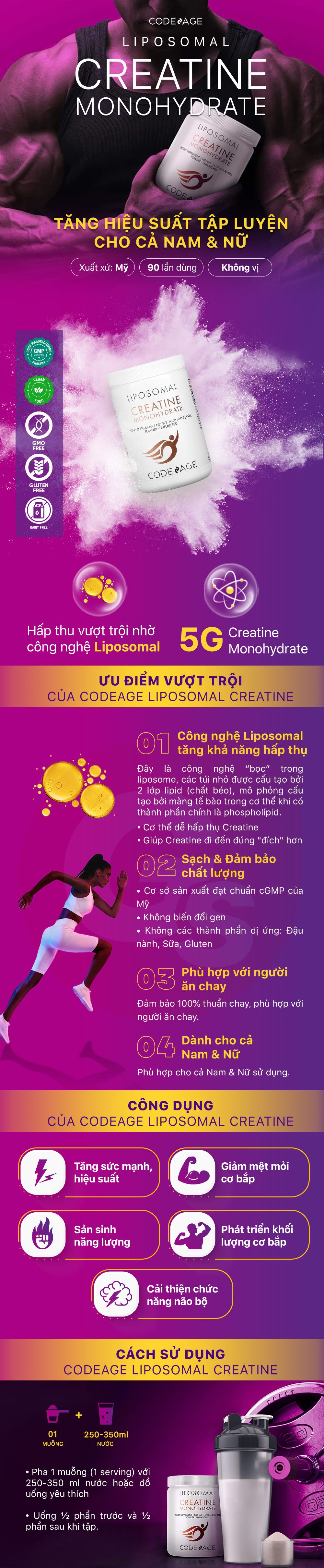 CodeAge Liposomal Creatine Monohydrate - Giá Tốt Nhất
