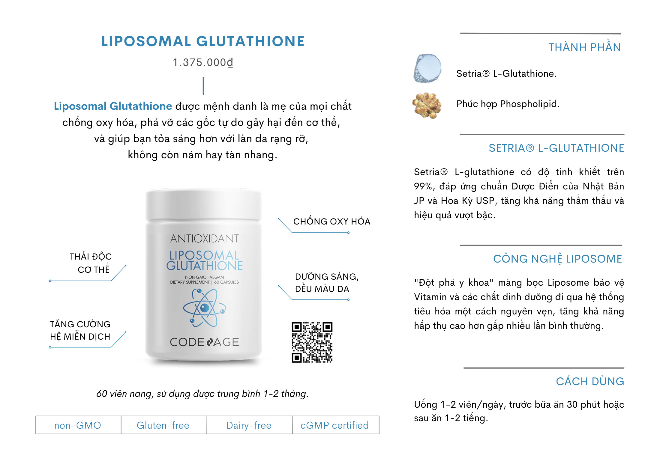 Codeage Liposomal Glutathione 60 Capsules