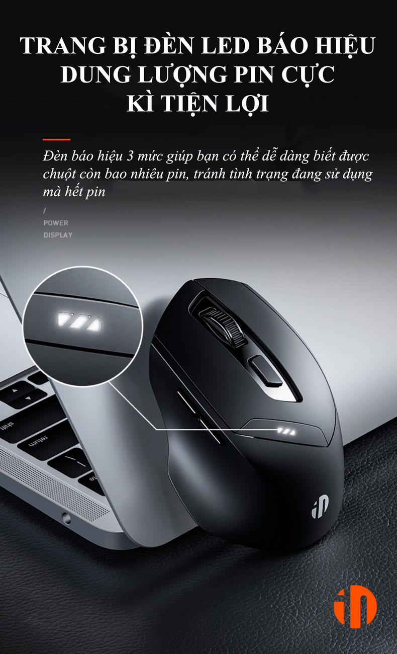Chuột không dây pin sạc INPHIC DR01 hỗ trợ wireless kiêm bluetooth 4.0 / 5.0 - Silent click ...