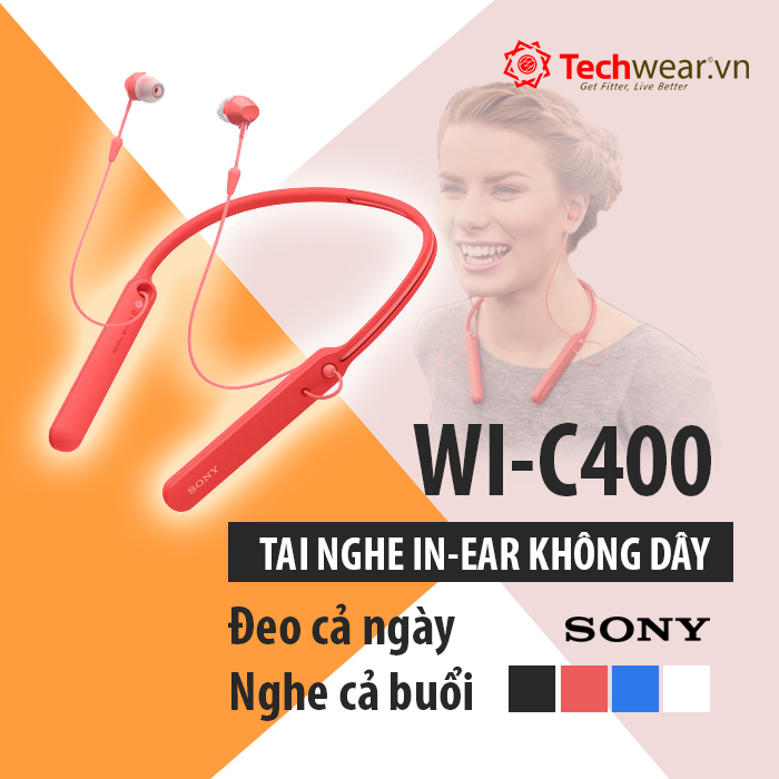 Tai nghe Bluetooth Sony WI-C400 chính hãng tại TechWear | Techwear.VN