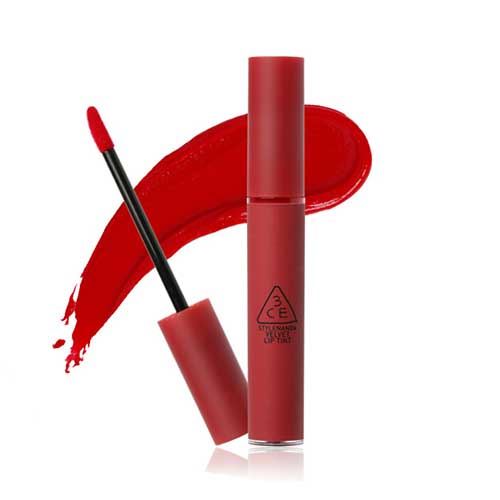 Son 3CE Kem Velvet Lip Tint Màu Private đỏ lạnh Kangnam Mart